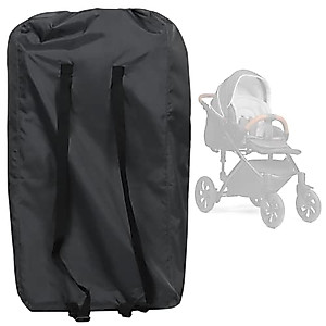 SWEWARM Stroller Travel Bag, Gate Check Bag for Single and Double Strollers, Lightweight Pushchair Transport Carry Bags with Shoulder Straps for Airplane Travel(dark grey) (Dark Grey)