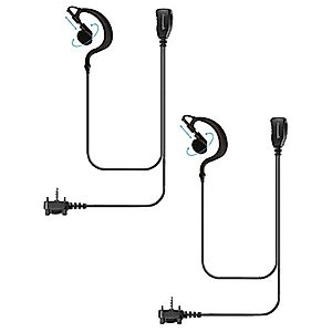 2 Pack Single Wire Earhook Earpiece for Motorola Vertex Radios VX-210 VX-231 VX-261 VX-264 VX-351 VX-354 VX-410 VX-424 VX-450 VX-451 VX-454 VX-459 EVX-261 EVX-531 EVX-534 EVX-539, G Shape Headset