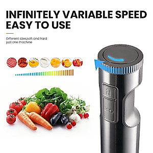 MIUI Immersion Handheld Blender - Blenders for Kitchen Hand Mixer Set, 14-Speed Stainless Steel Blade & Body Hand Stick, Hand Blender Electric With Egg Whisk, Perfect for Kitchen Mixing and Pureeing