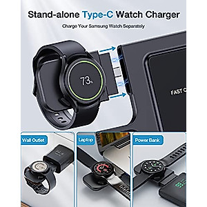 Samsung Wireless Charger, Metmoon 3 in 1 Samsung Charging Station for Galaxy S23 S22 S21 S20 Ultra FE/Note 20 10 9/Z Flip Fold Series, Galaxy Watch 5 Pro/5/4/3/Active 2/1, Buds+/Pro/Live(With Adapter)