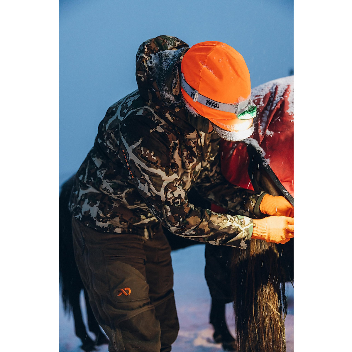 First Lite Tundra Brim Beanie - Warm Fleece Hunting Hat - Hunters Orange - Medium