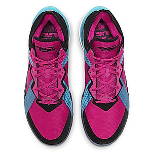 Nike Men's Lebron XVIII Low Neon Light Fireberry/Blk-Lt Blue Fury (CV7562 600) - 9.5
