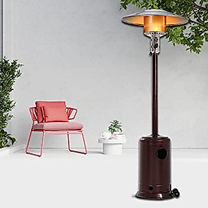 ROMONICA 41,000BTU Outdoor Patio Heater Tall Standing Hammered Finish Garden Outdoor Heater Propane Standing, Bronze - 8 set