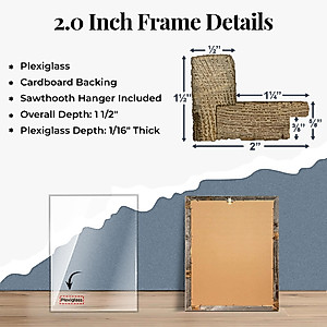 Farmhouse Style Rustic Picture Frame - Reclaimed Wood Photo Frame – Signature Wall Picture Frames for Living Room, Bedroom, Office Display - Wooden Frames for Décor Made in USA Natural Weathered Gray 16" x 20"