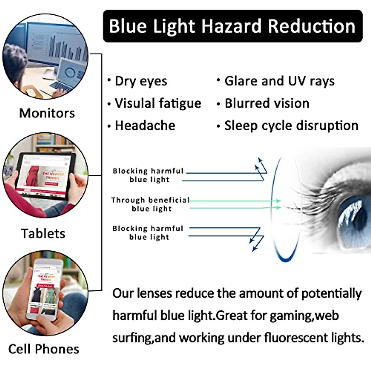 Outray Stylish Blue Light Glasses Non Prescription Frames for Women Cat Eye Fake Glasses Computer Glasses Anti Glare & UV
