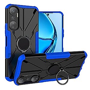 Compatible with Infinix Hot 20 4G Case Cover,Compatible with Infinix Hot 20 4G X6826 X6826B X6826C Case Ring Stand 2 in 1 Phone Case Cover Blue