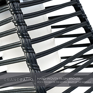 Grand patio Outdoor Solar-Powered Floor Lamp Weather-Resistant Wicker Woven Lights for Deck, Garden, Lawn, Driveway, Pool, Porch - Medium Crossover