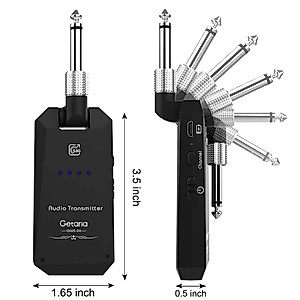 Getaria Wireless Guitar Transmitter Receiver Set 5.8GH Guitar System 4 Channels for Electric Bass Cordless Amplifier Guitar Cable Jack