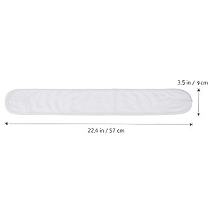 White Elastic Terry Cloth Spa Headband, 8 Pack Facial Head Wrap band Washable Makeup Headband with Magic Tape