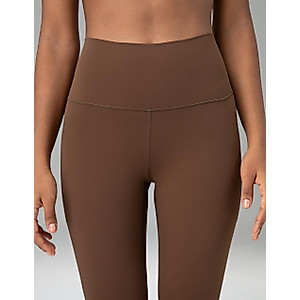 Colorfulkoala Women's Dreamlux High Waisted Workout Leggings 28" Inseam Full Length Yoga Pants (M, Cocoa)