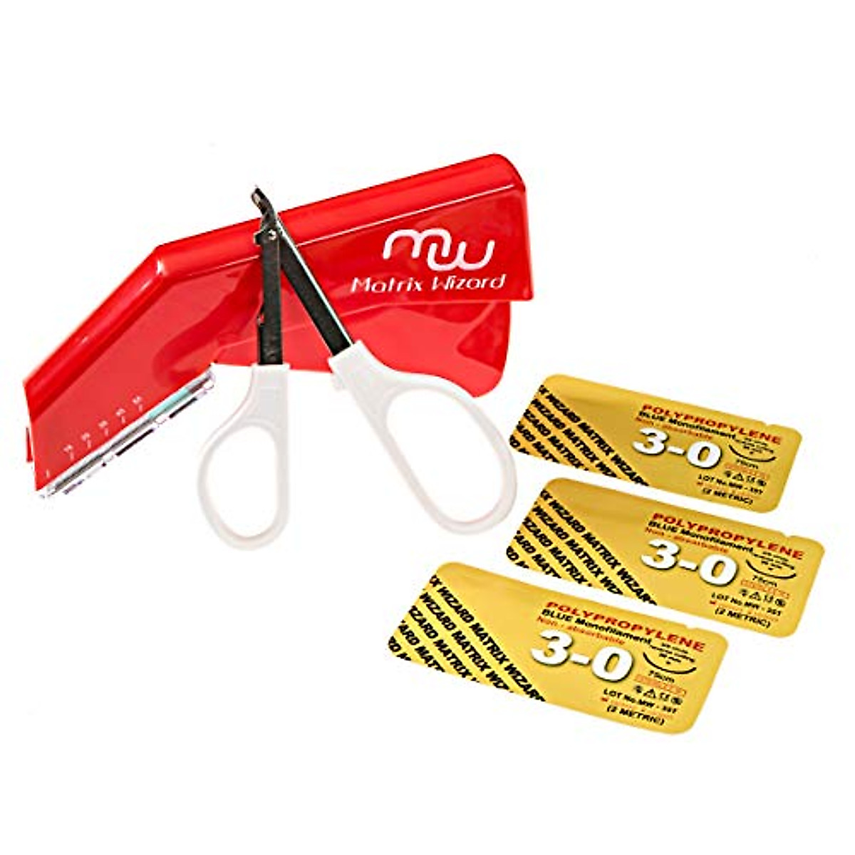 Sterile Suture Thread with Needle Plus Disposable Preloaded 55 Wire Stapler Tool - Medics, EMT, Nursing First Aid Surgical Suture Practice Kit; Outdoor Emergency Wound Training Set; Vet Use