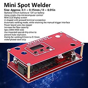Mini Spot Welder Machine, Portable Transistor Lithium Battery for Capacitor, Welding Tools, with Automatic Welding Mode, Single Chip Microcomputer Control and LCD Display Screen