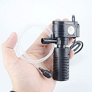 EmmaWu 50 GPH Mini Aquarium Internal Filter (Up to 20 Gal) for Small Fish Turtle Reptile Tank (50 GPH)