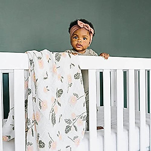 Red Rover Kids Cotton Muslin Swaddle - 47”x 47”- 100% Cotton – Machine Washable – Softer with Every Wash – Playful Designs -Soft, Breathable & Lightweight – Unisex (Blushing Bloom) RB0138