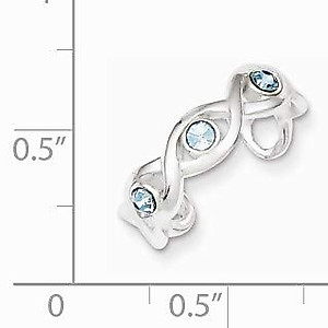 The Black Bow 5mm Sterling Silver with Stellux Crystals Toe Ring