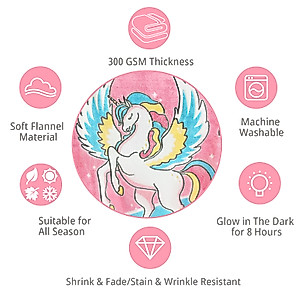 Glow in The Dark Blanket Unicorn Gifts for Girls Kids Blankets Super Soft 3 4 5 6 7 8 9 10 Year Old Girl Gift Ideas Girls Toys Age 6-8 Unicorns Toys Birthday Christmas Valentine's Day Gifts 50"x 60"