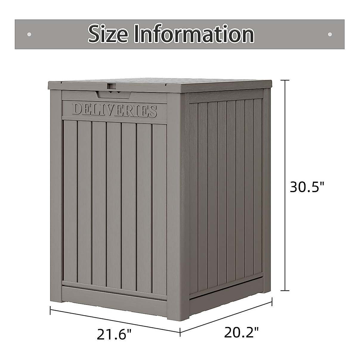 51 Gallon Resin Package Delivery Box for Outside, Storage Box with Lockable Secure, Large Double-Wall Resin Outdoor Package Delivery and Waterproof Deck Box