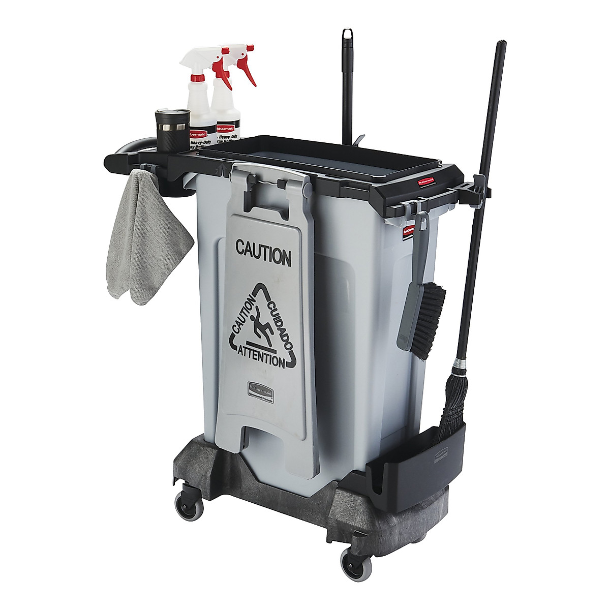 Rubbermaid Commercial Products Slim Jim Rim Trash Can Rim Caddy, Black, Compatible with 23 Gallon Slim Jim Containers