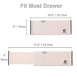 Qozary 8 Pack Adjustable Drawer Dividers Organizer Separators Expandable from 10.9-17.2", Plastic Dresser Organizer for Bedroom, Bathroom, Closet, Baby Drawer, Office Desk, Kitchen Storage