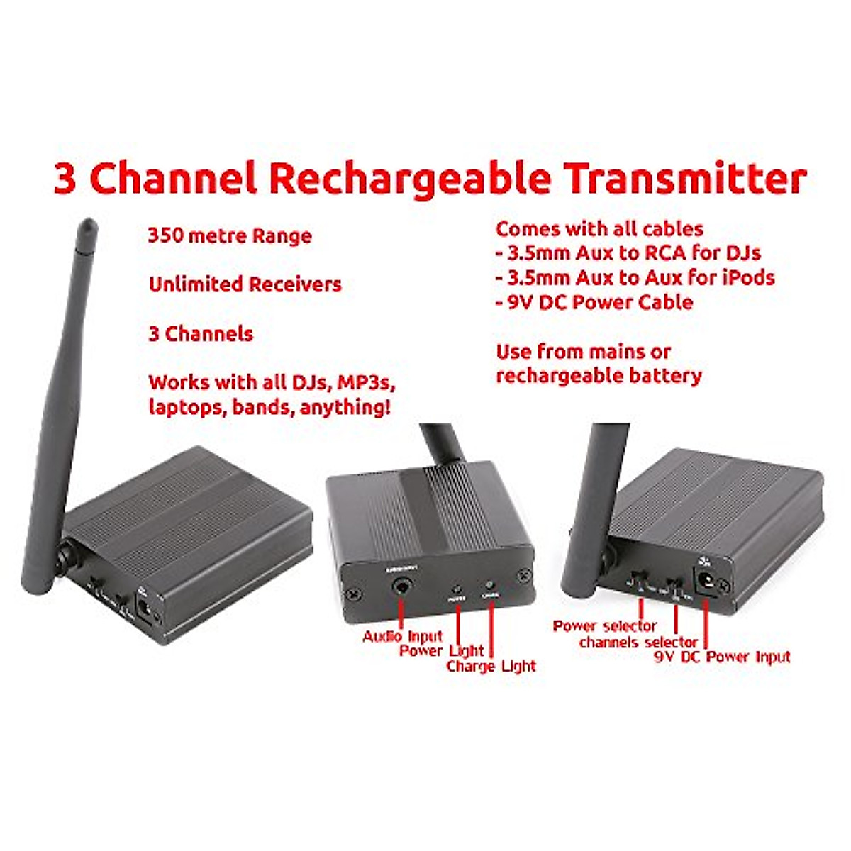 General Factory Sell Silent Disco led Headphone Complete System (20 led Headphone + 3 Transmitter)