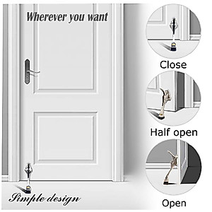 Easy Pedal Kick Down Door Stop Stopper Easy Step Door Kick Doorstop,Premium Quality,Height-Adjustable Rubber Foot,4 Inch
