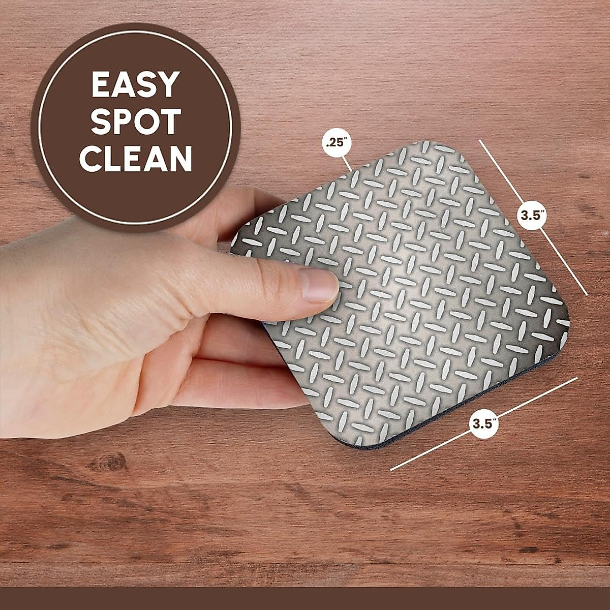 3dRose Gray Steel Diamond Plate Industrial Pattern - Soft Coasters, Set of 8 (CST_219468_2)