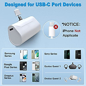 NiUB5 Portable Power Bank - 4800mAh Mini Portable Charger, USB-C Small Battery Pack Charger Compatible with Samsung Galaxy Android Phones