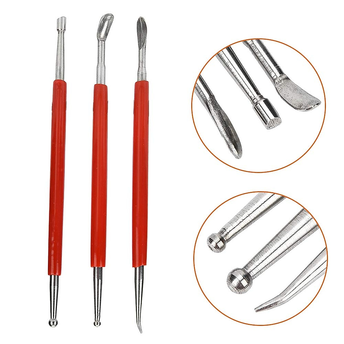 8Pcs Leather Craft Carving Stylus Tool Set,Double Headed Point Drill Pens Spoons Kit Set for DIY Handmade Leatherwork Embossing Carving