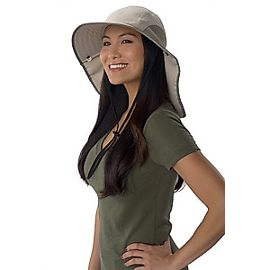 Sun Protection Zone Unisex Floppy Sun Hat (Khaki with Olive Trim)