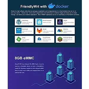 youyeetoo NanoPi R5S Mini Router with Metal Case,4GB LPDDR4 32GB EMMC, RK3568 Development Board 0.8TOPS NPU Support Docker Three Ethernet Ports USB3.0 HDMI Support M.2 NVMe Storage PD Power