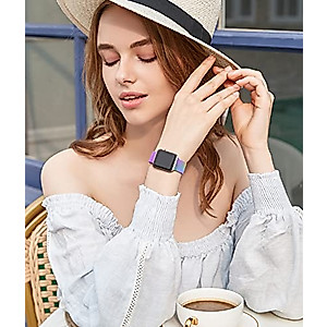 Rabini Metal Magnetic Band Compatible with Apple Watch 38mm 40mm 41mm 42mm 44mm 45mm 49mm, Rainbow Stainless Steel Mesh Loop Bands for iWatch SE Ultra Series 8 7 6 5 4 3 2 1 Women Men, Multicolor