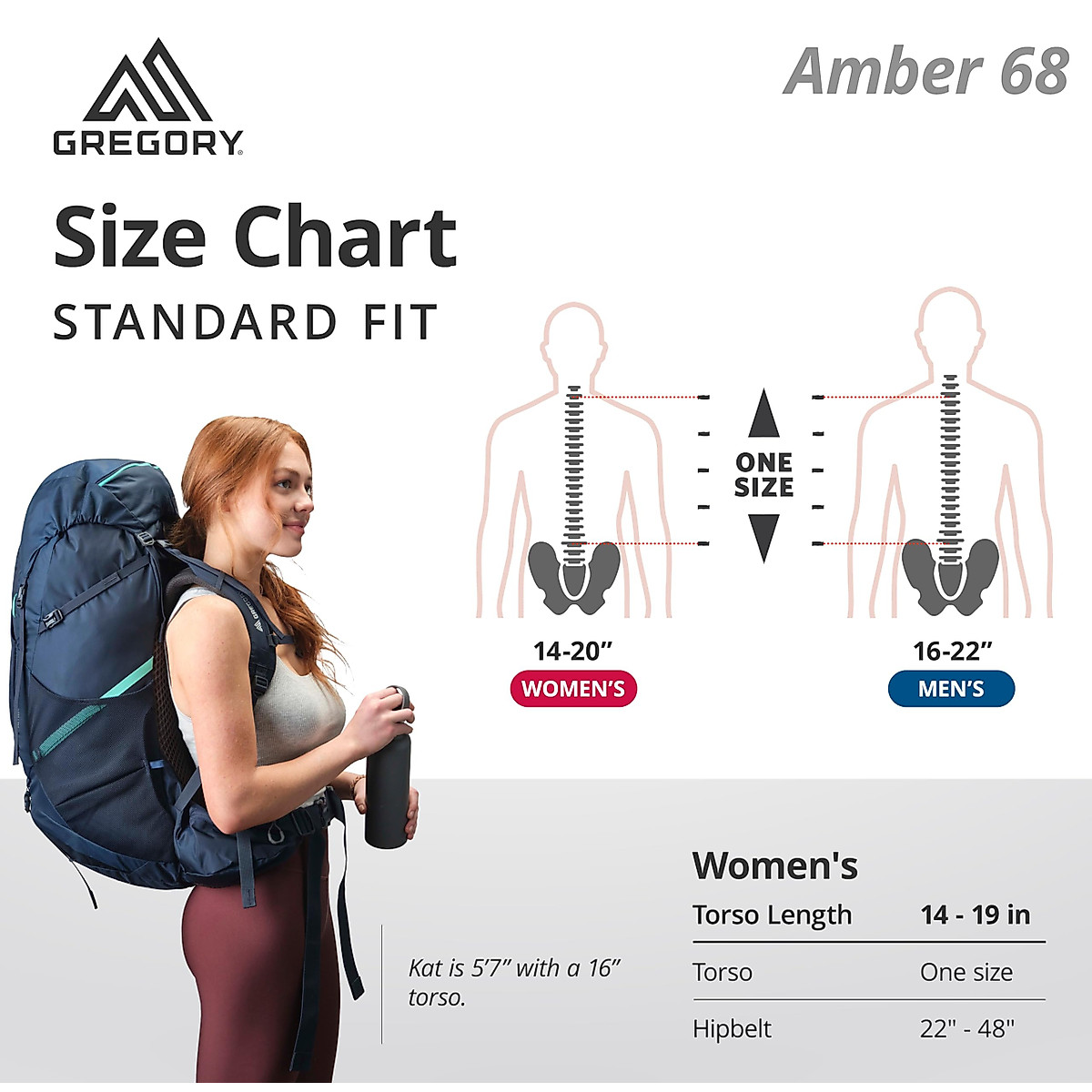 Gregory Mountain Products Women's Amber 55 Backpack Sienna Red