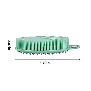 Silicone Body Scrubber Body Brush Scalp Brush Bath and Shampoo Brush Massager Shower Sponge Soft Silicone Loofah for Sensitive Skin, Lathers Well