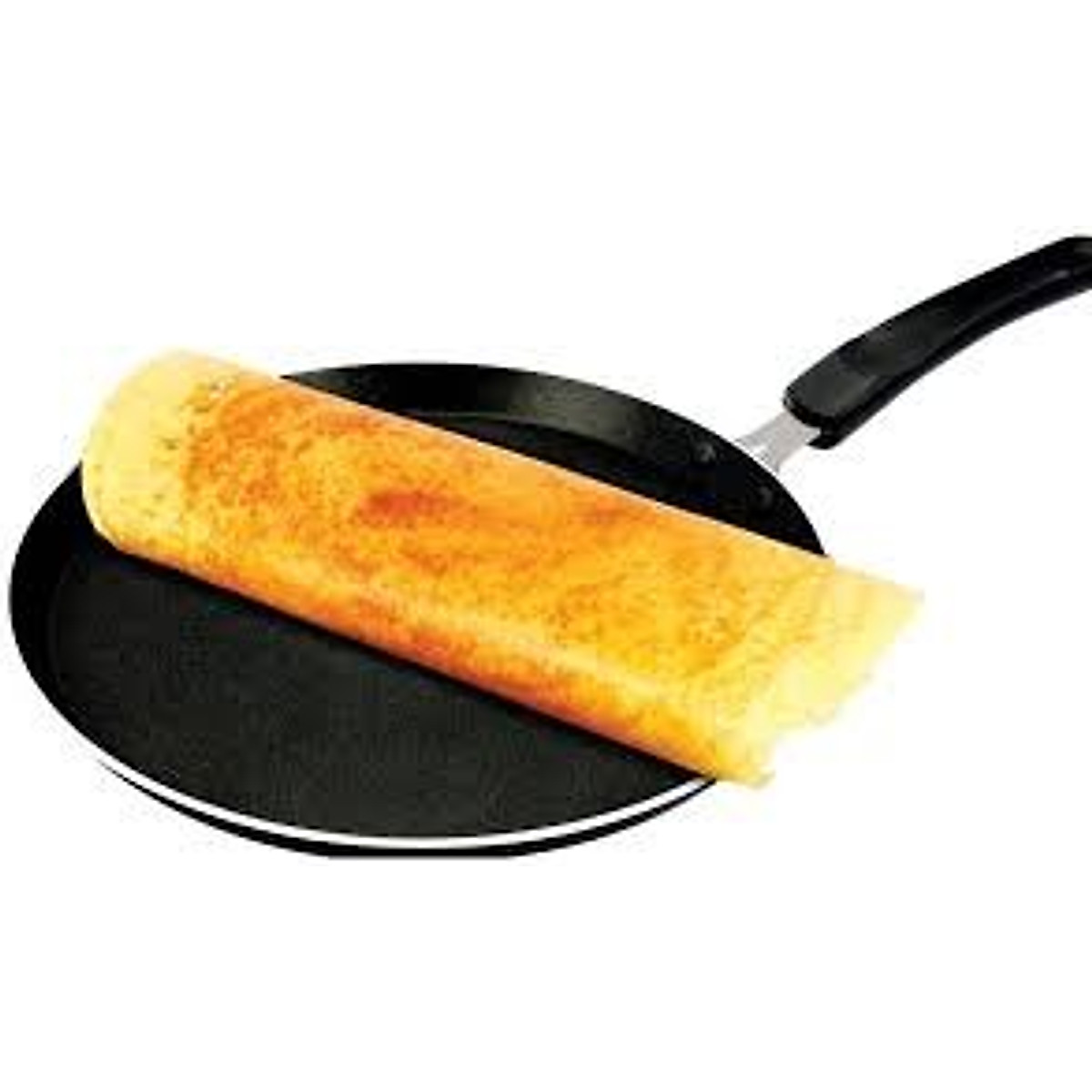 SHRIYA Aluminum Saute Fry Pan with Non-Stick Coating, Bakelite Handle, Suitable for Gas Stovetop, Fits 10" Diameter, 0.4" Thickness, Easy to Clean, Perfect for Crepes, Pancakes