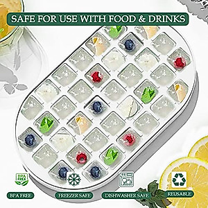 Jasilon Ice Cube Tray with Lid and Bin and Scoop for Freezer, [BPA FREE] Easy Release 72 Small Mini Ice Cube Trays with Cover Storage Container, Ice Cube Maker Ice Cube Mold Ice Cube Bin (White)