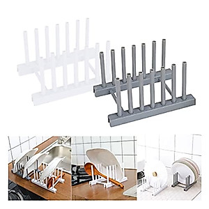 Zhjlut Plate Organizer Pot Lid Rack Stainless Steel Spoon Holder Pot Lid Shelf Cooking Dish Rack Pan Cover Stand Kitchen Accessories