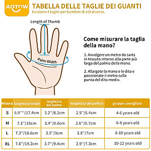 Kids Winter Warm Cycling Gloves - Boys Girls Touch Screen Anti-Slip Running Gloves Cold Weather Windproof Waterproof Children Thermal Fleece Mittens for Football Ski Bike Snow Aged 10-12