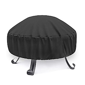 Vodche Fire Pit Cover Round for Fire Pit 22 Inch - 32 Inch, 420D Heavy Duty Outdoor Fire Pit Cover Full Coverage Patio Outdoor Fireplace Cover, Waterproof, Dustproof and Anti UV, Fit All Seasons