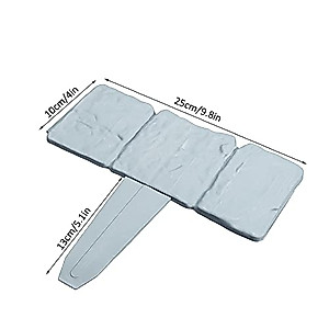 PFCDZDU Garden Landscape Edging Borders No Dig, 20 PCS Plastic Lawn Fence, Interlocking Imitation Stone Edge for DIY Outdoor Patio Balcony Yard ( Color : Gray , Size : 10pcs )