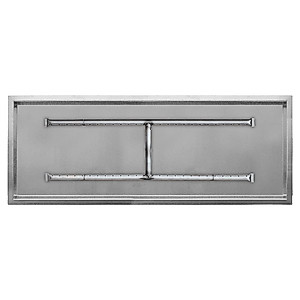 Firegear Line of Fire Match Light Ignition Gas Fire Pit Burner Kit with Drop Pan, 72x16-Inch Pan, 69x10-Inch H Burner, Natural Gas (LOF-7216HMT-N)