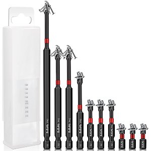 Magnetic Impact Phillips Bit #2 Insert Bits 1 2 3 4 6 inch Anti-Slip Long Screwdriver Bit Set PH2 1/4 Inch Hex Shank Cross Impact Driver Bit for Power Drilling (10PC,25-150mm)