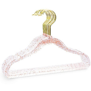mumisuto Hangers,10Pcs Clothes Hangers 40cm Crystal Cut Hangers for Clothes,Heavy Duty Plastic Hanger Set Closet Wardrobe Hangers for Coat Jackets Pants Shirts T-Shirts Dresses (Pink)