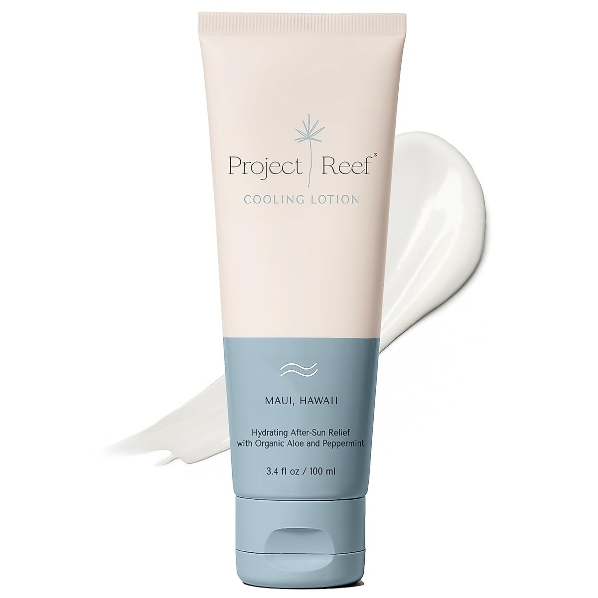 Project Reef After Sun Cooling Lotion w/Organic Aloe Vera, Peppermint, Shea Butter, Vitamin E - Natural Vegan Sunburn Relief, Aftersun Care