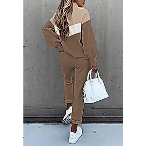 ETCYY NEW Women's 2 Piece Lounge Sets Outfits Long Sleeve Sweatshirt and Sweatpants Sweatsuit