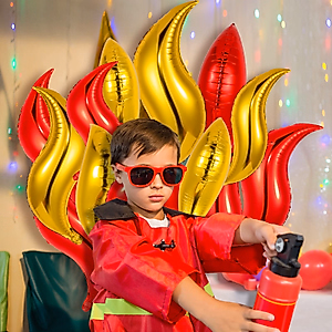 10 Pcs Fire Balloon Firefighter Birthday Party Decorations 24 Inch Fire Truck Birthday Party Supplies Fake Campfire for Hunting Summer Camping Supplies Theme Party