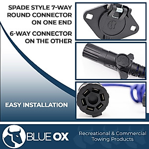 Blue Ox BX88206 Coiled Cable with Female Receptor