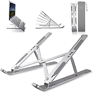 SGIN Laptop Stand for Desk, Computer Stand Laptop Riser for Laptop, Portable Notebook Stand Compatible with 9-15.6 inch Laptops(Silver)