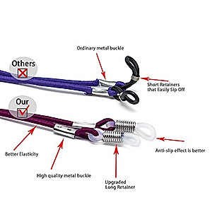 HALF CRESCEN Kids Glasses Strap (Pack of 12) Eyeglasses Straps for Kids, Sunglasses Holder Strap for Kids Girls