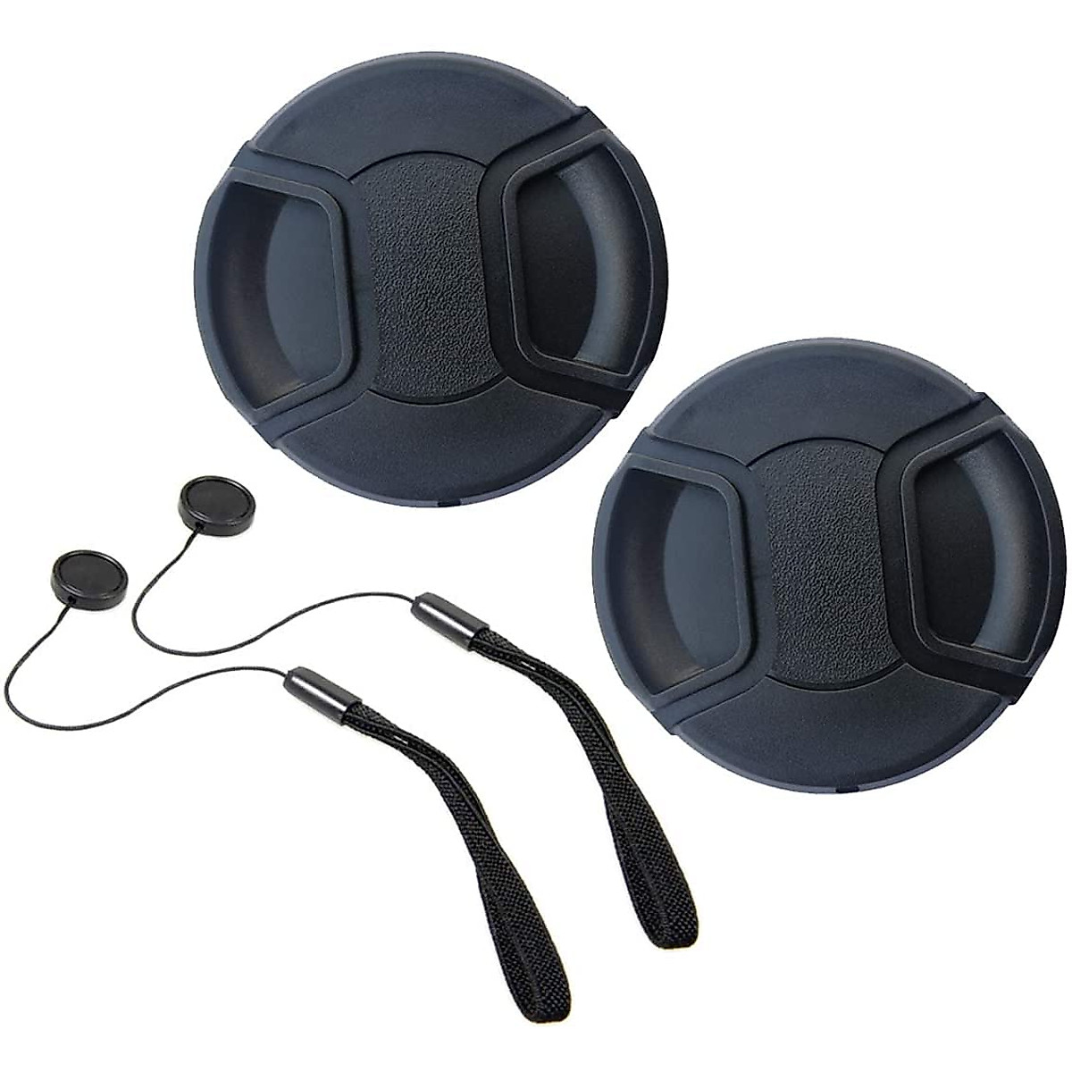 HUIPUXIANG 77mm Lens Cap Compatible for Canon EF 70-200mm f/2.8L IS II/III USM & RF 70-200mm f/4L IS USM, Black Plastic, 2 Pack