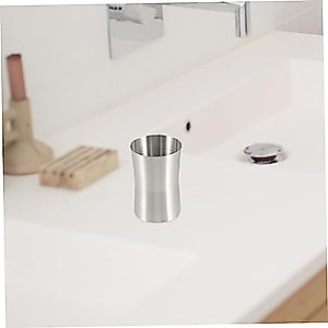 ABOOFAN Stainless Steel Bathroom Mug Modern Design Multi Functional Travel Tumbler for Rinsing Creative Waist Design for Couples and Daily Use and Stylish Bathroom